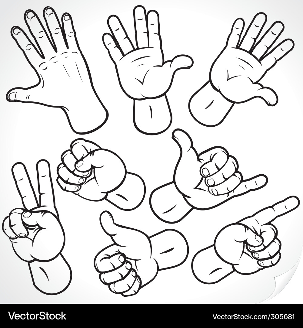 Hands icons Royalty Free Vector Image - VectorStock