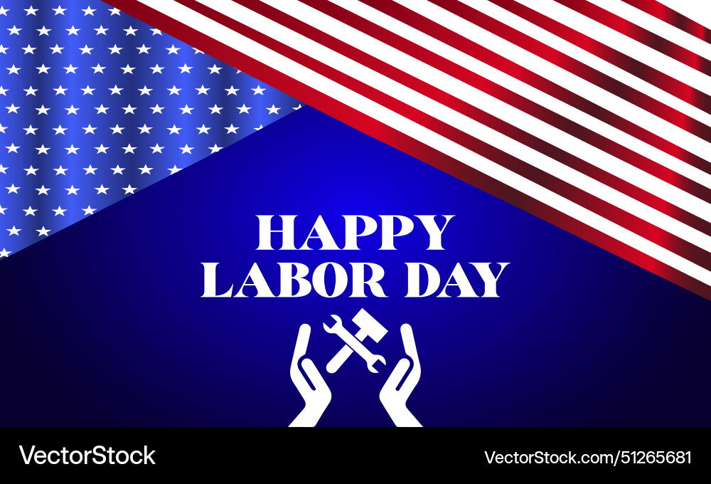 Labour day stylish text with usa flag design Vector Image