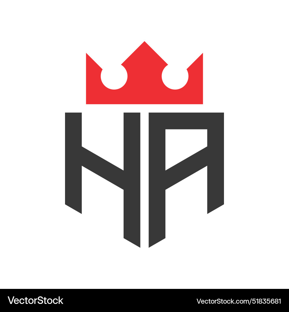 Letter ha crown logo Royalty Free Vector Image