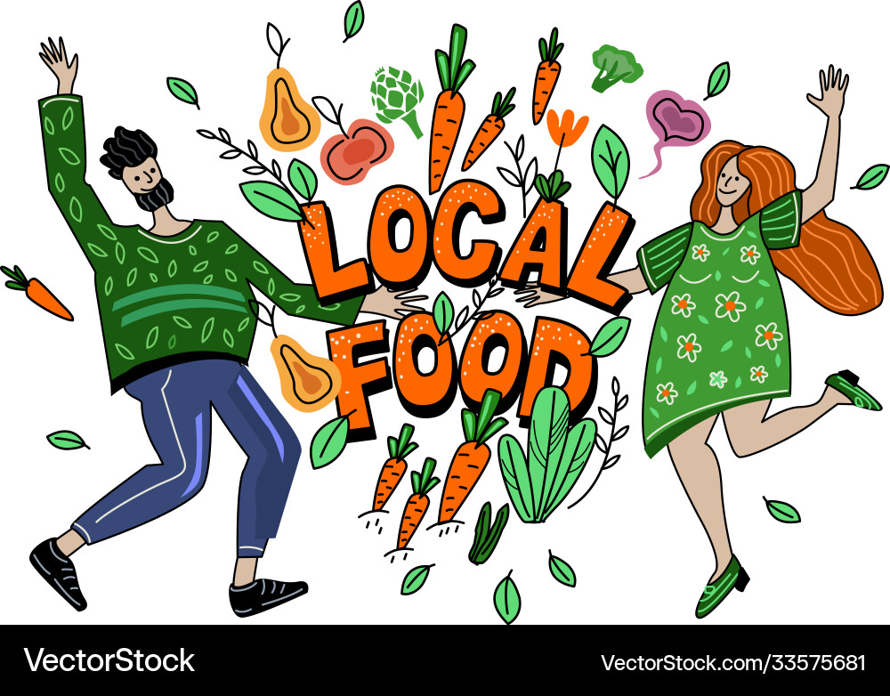 Local food support farmers creative concept Vector Image