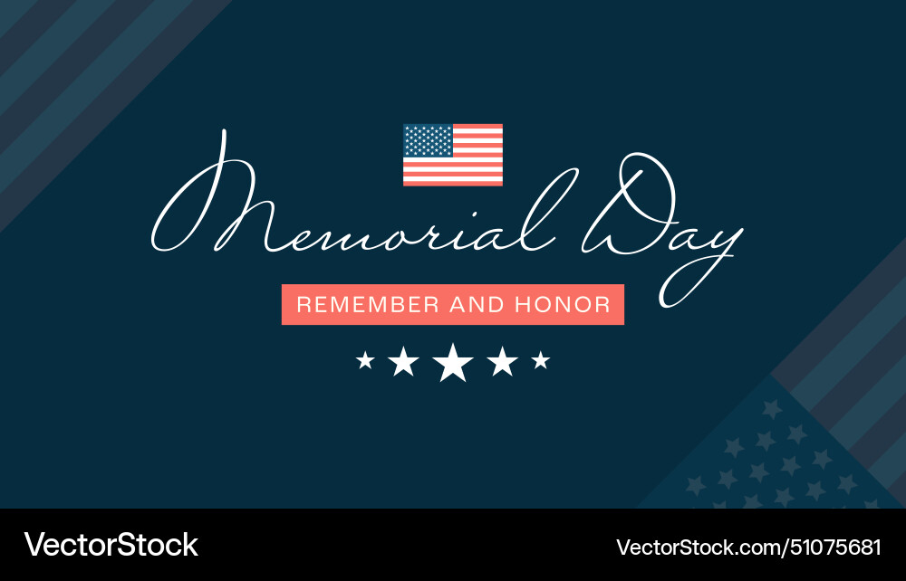 Memorial day remember and honor poster modern Vector Image