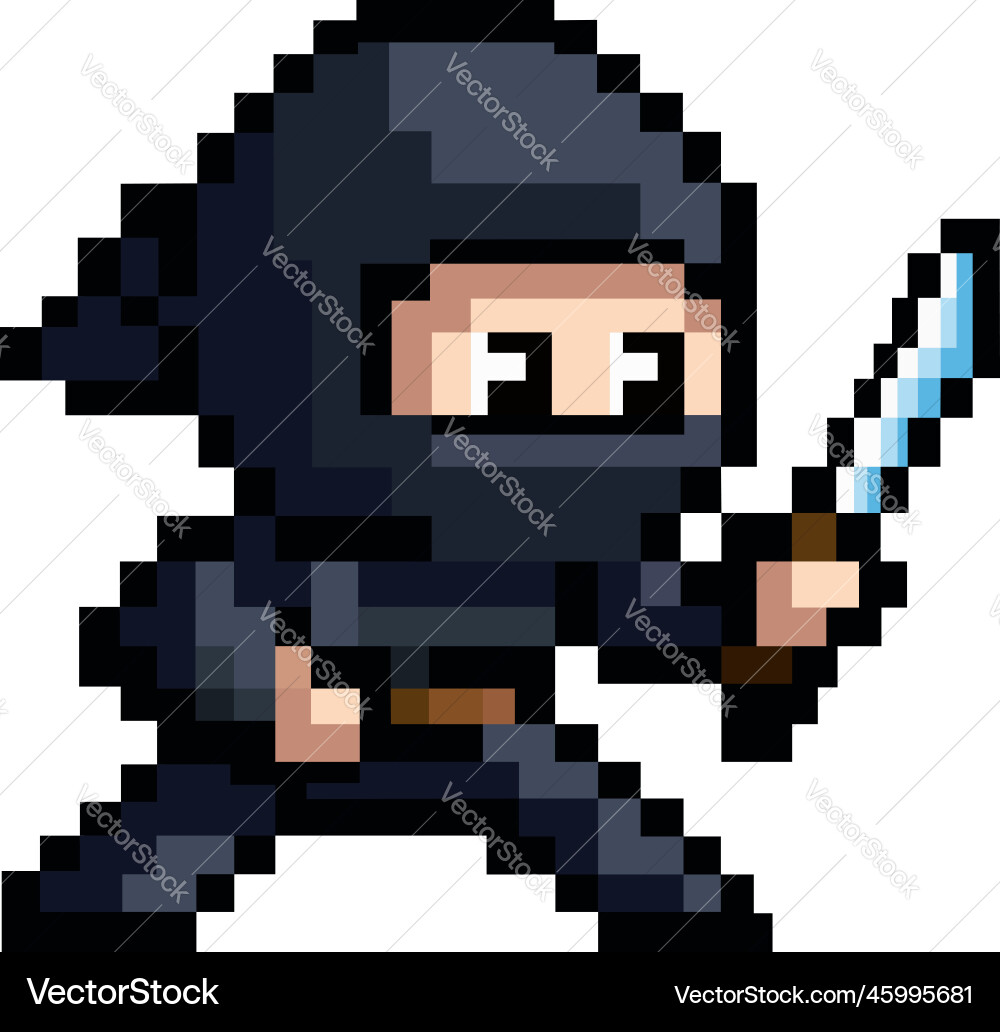 Pixel ninja Royalty Free Vector Image - VectorStock