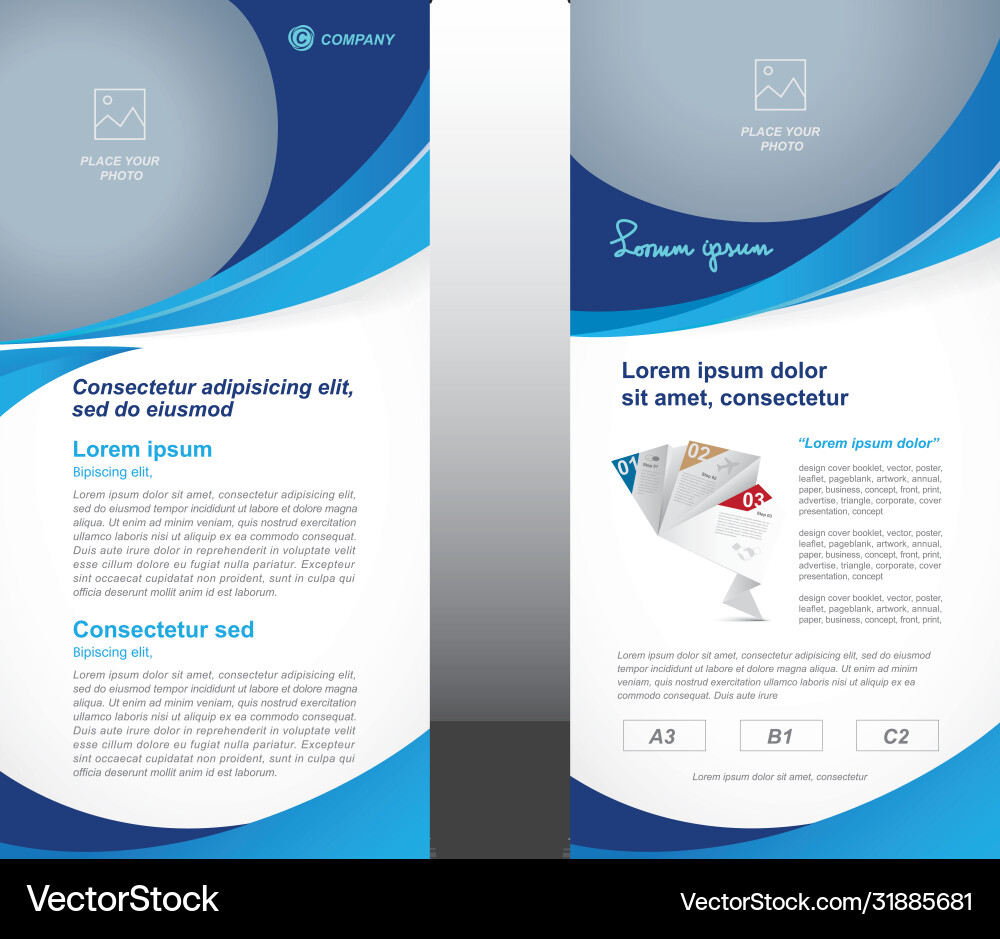 Rollup template designed for style applied Vector Image