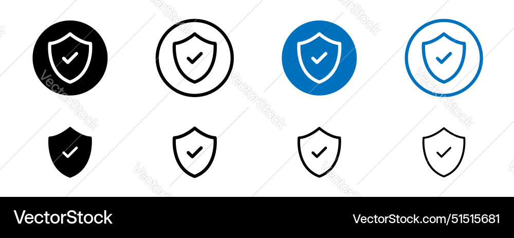 Shield check icon Royalty Free Vector Image - VectorStock