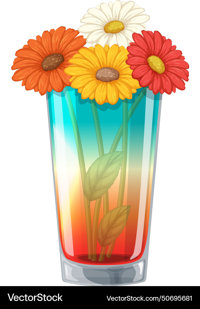 Vibrant flowers in water Royalty Free Vector Image