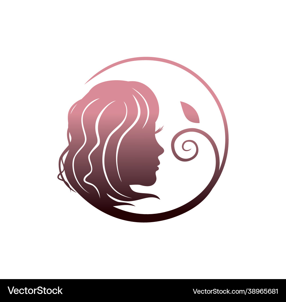 Woman head logo design Royalty Free Vector Image