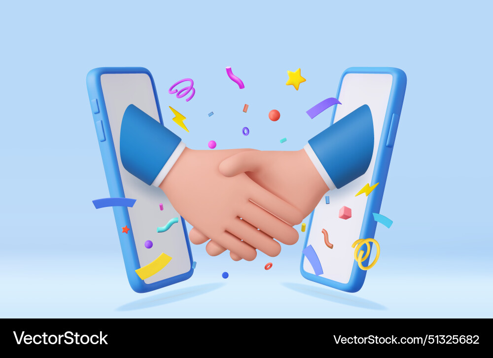 3d handshake finance deal Royalty Free Vector Image