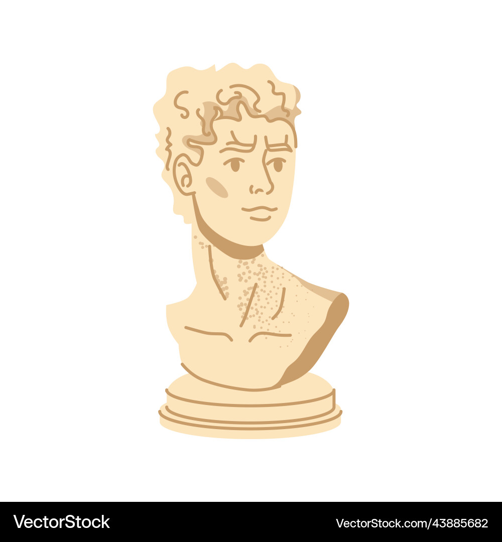 Ancient Greek Bust of a Young Man Royalty Free Vector Image
