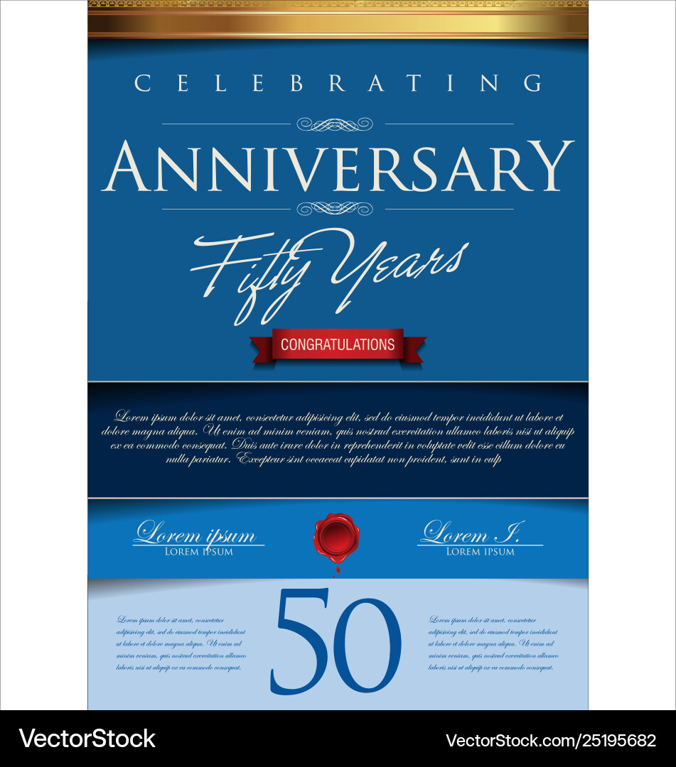 Anniversary background 50 years Royalty Free Vector Image