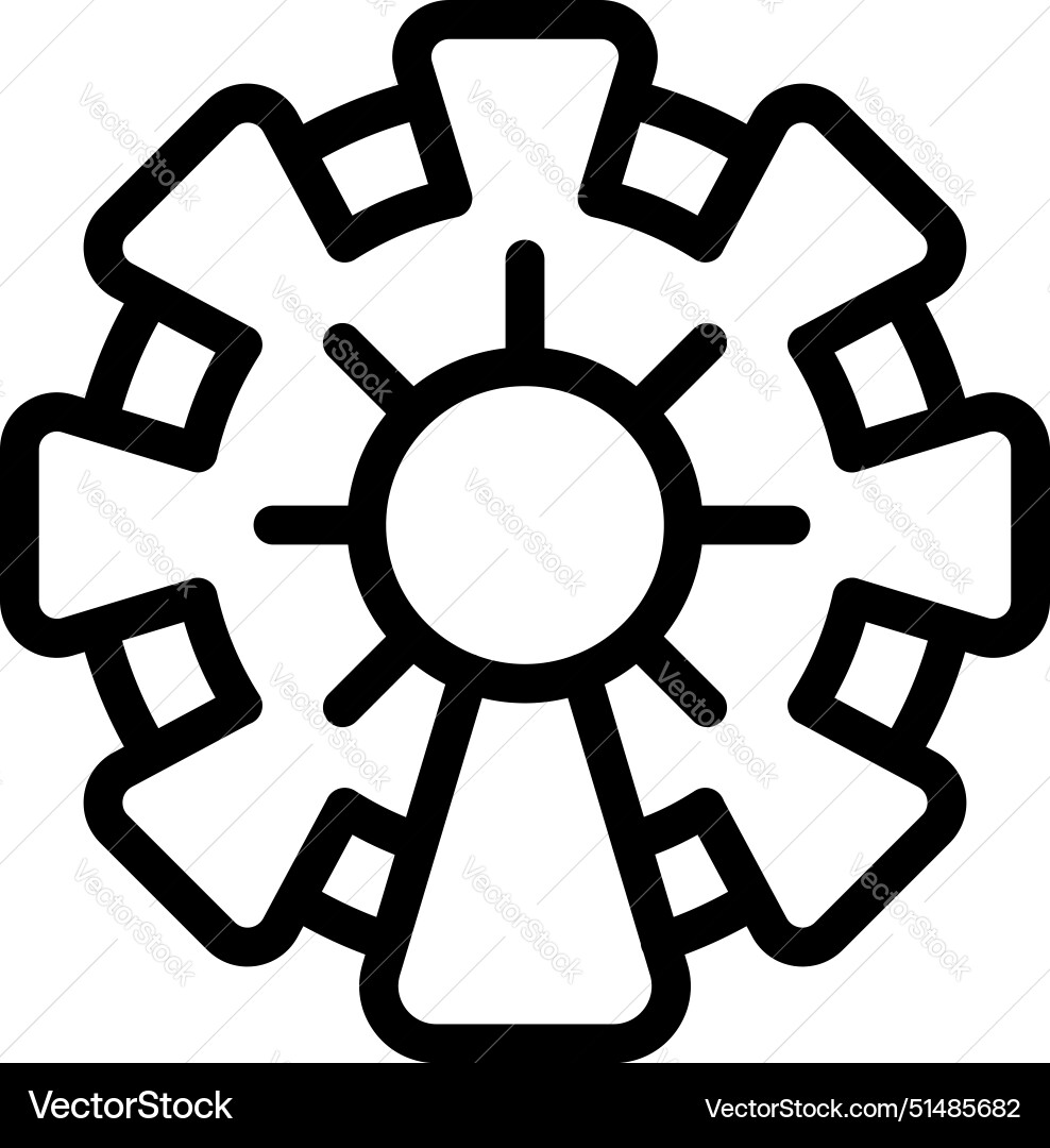 Black and white gear icon Royalty Free Vector Image