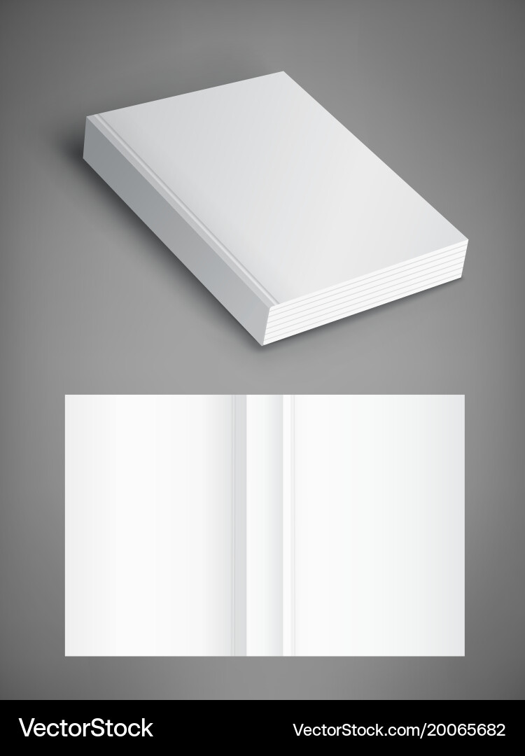 Blank book cover template Royalty Free Vector Image