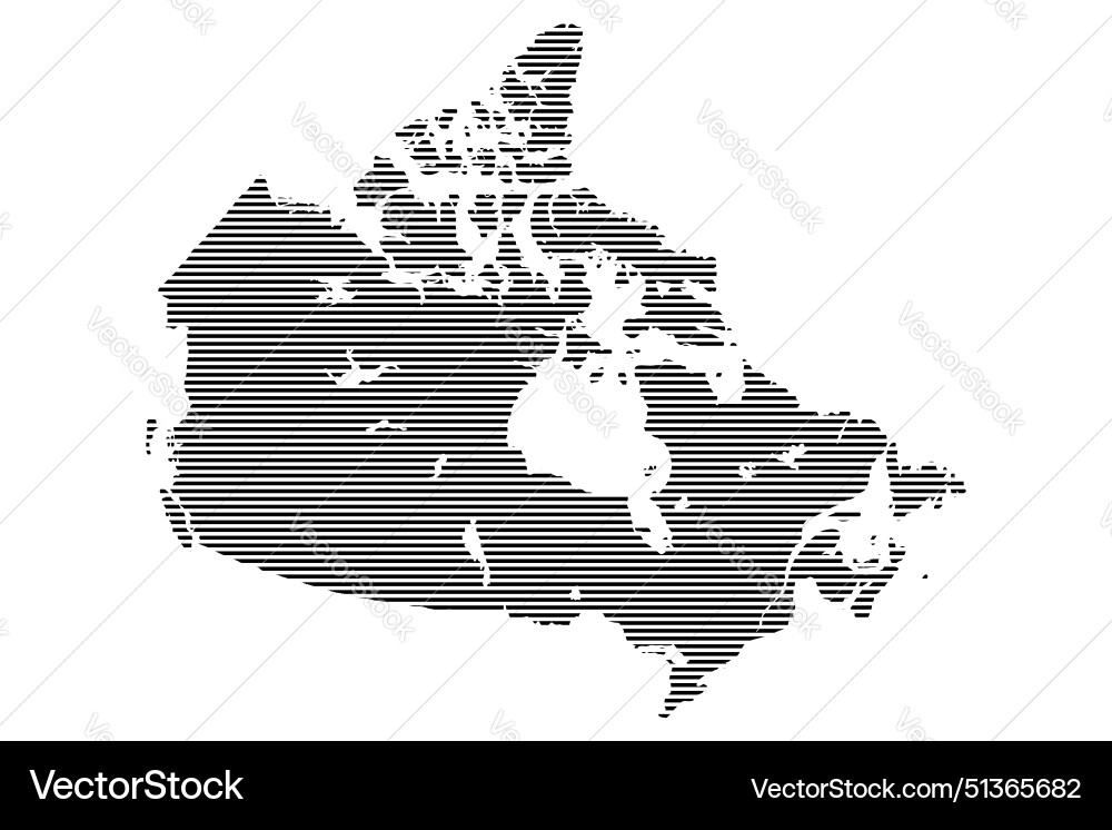 Canada map striped pattern Royalty Free Vector Image