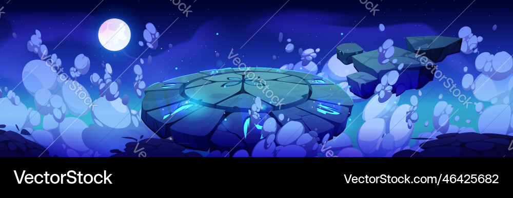 Cartoon game platform floating in clouds Vector Image