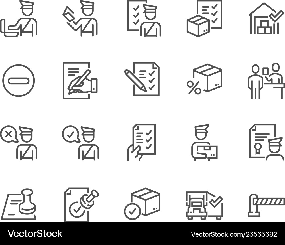 Customs Icons - Border Control Royalty Free Vector Image