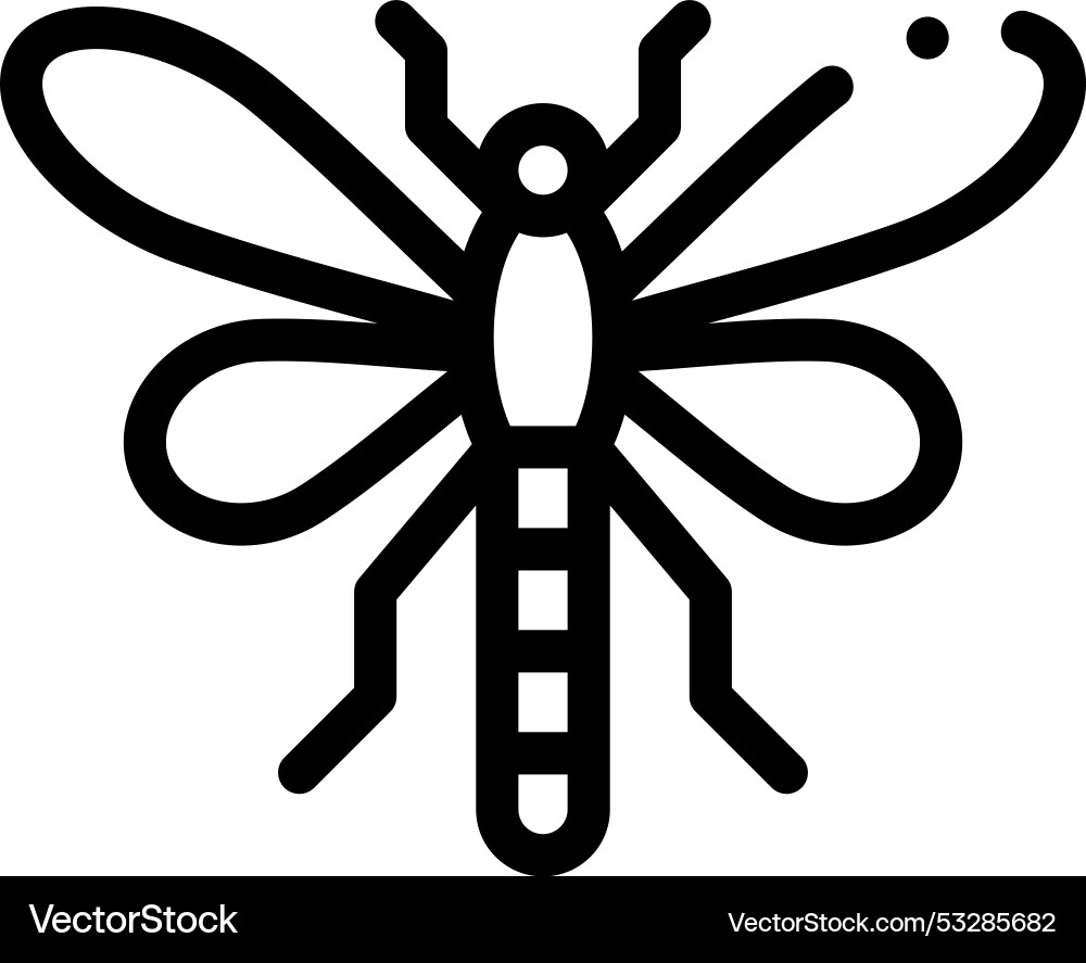 Dragon fly icon thin linear style design isolated Vector Image