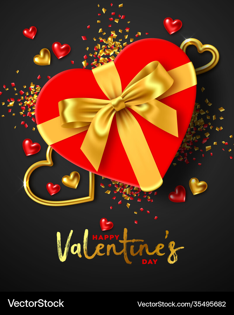Happy valentines day holiday greeting card Vector Image