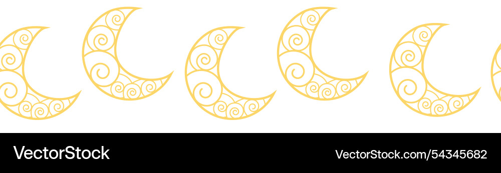 Horizontal border set magic and heavens seamless Vector Image