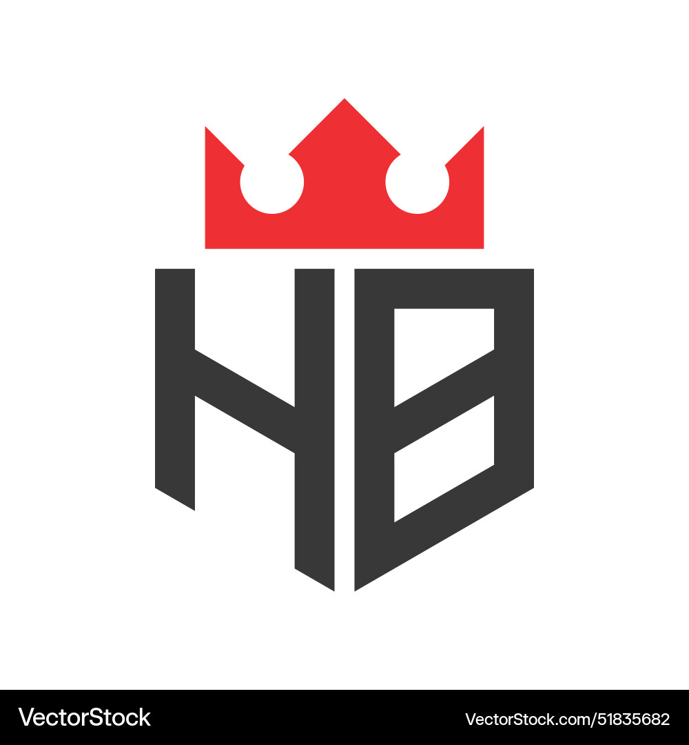 Letter hb crown logo Royalty Free Vector Image