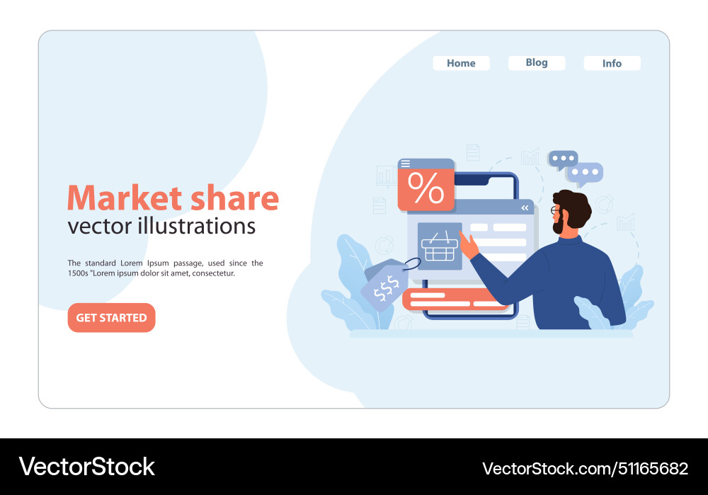 Market penetration concept flat Royalty Free Vector Image