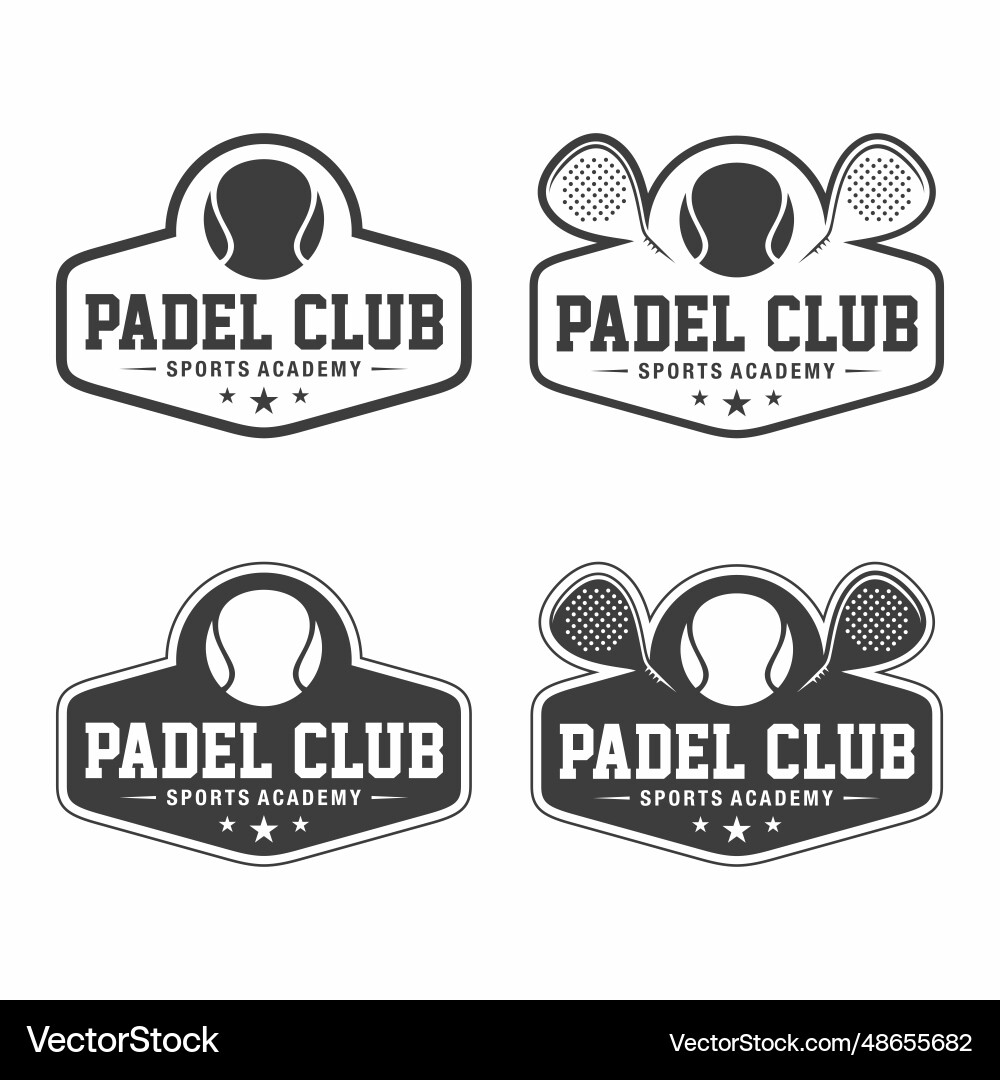 Padel logo emblem collections designs template Vector Image