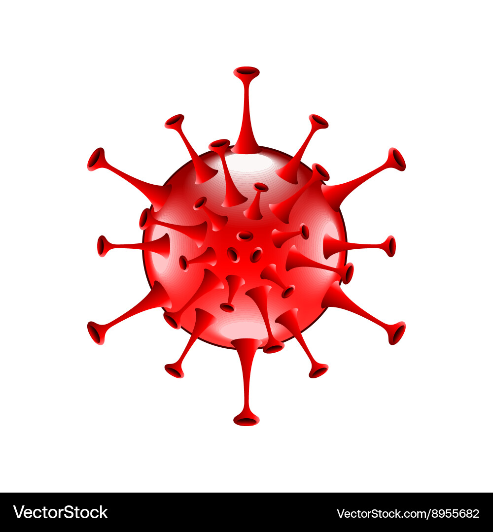 Red bacteria isolated on white Royalty Free Vector Image
