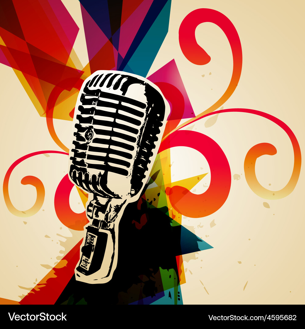 Retro mic Royalty Free Vector Image - VectorStock