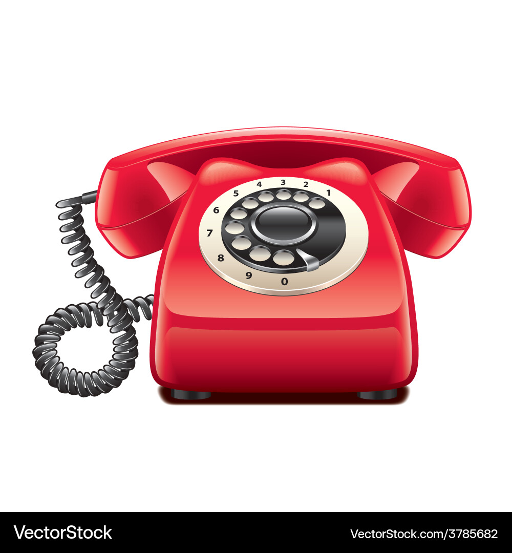 Retro phone isolated Royalty Free Vector Image