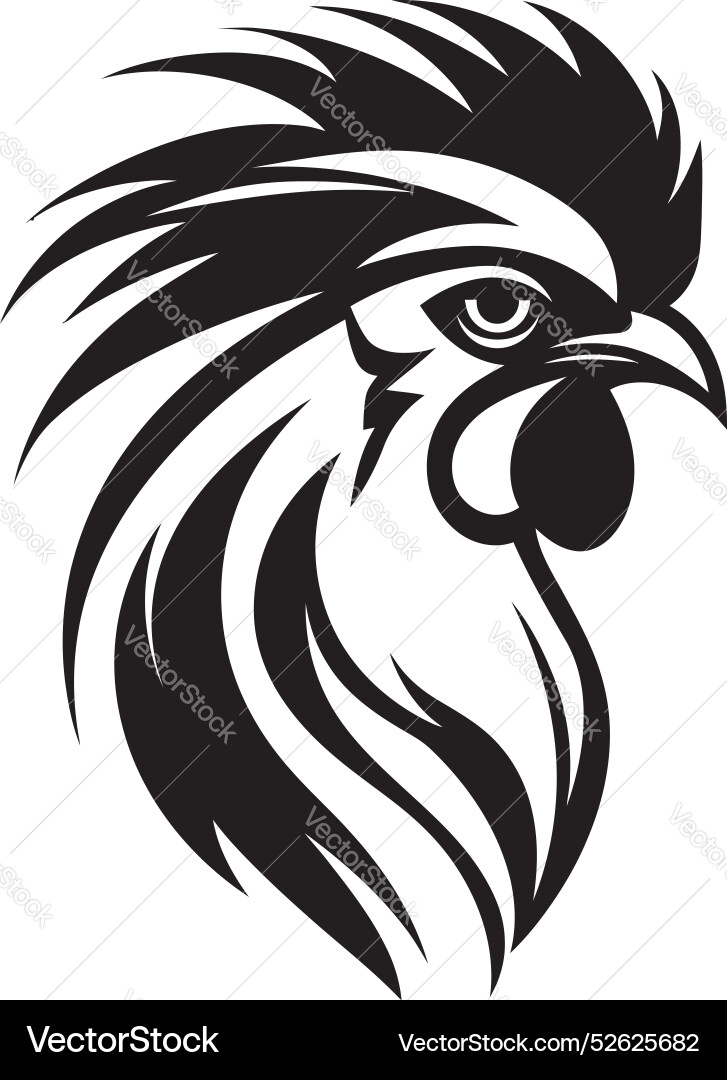Winged watch roster chicken icon in design beak Vector Image