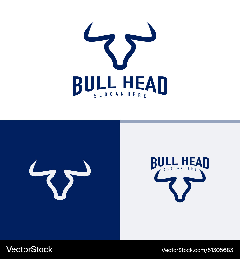 Bull head logo design Royalty Free Vector Image