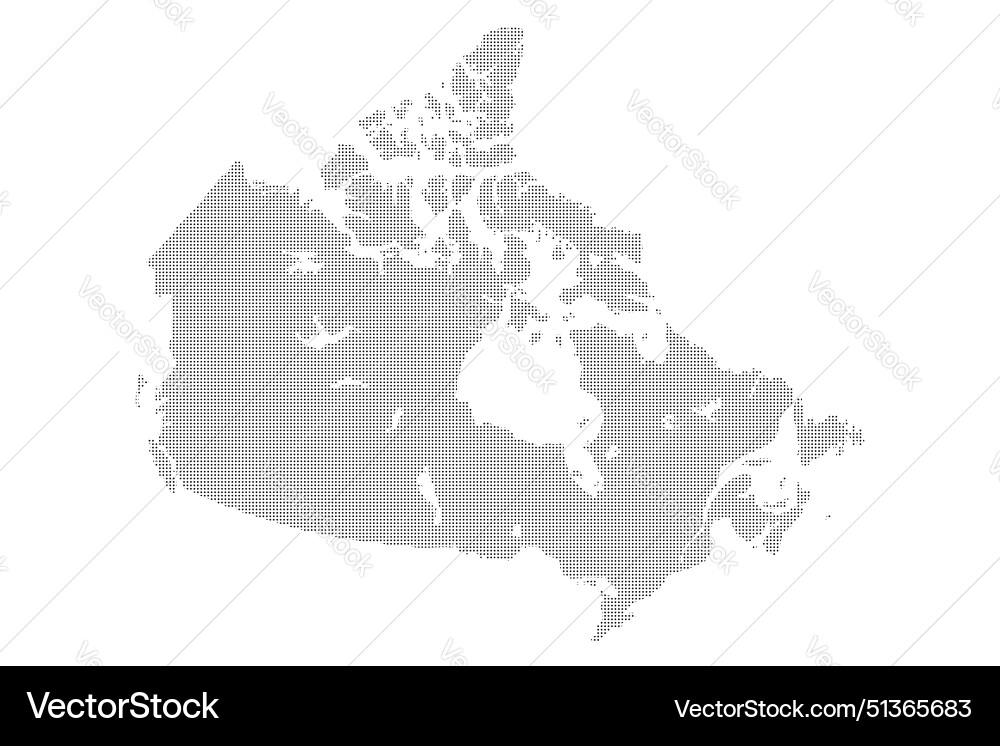 Canada Dotted Map Royalty Free Vector Image - VectorStock