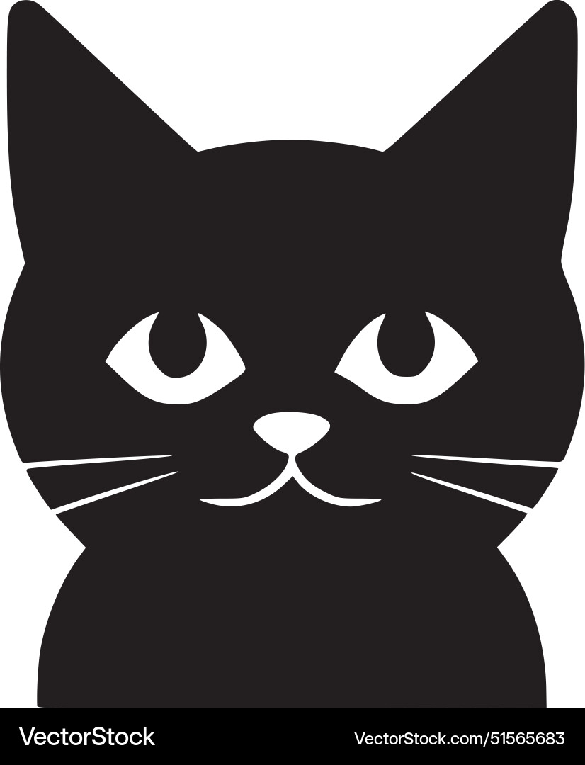 Cat - black and white Royalty Free Vector Image