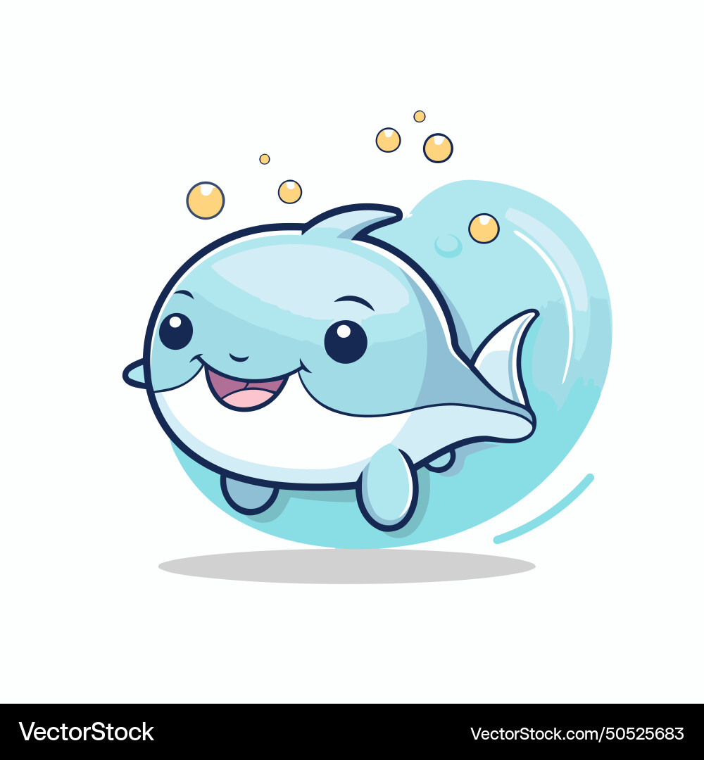 Cute dolphin cartoon character Royalty Free Vector Image