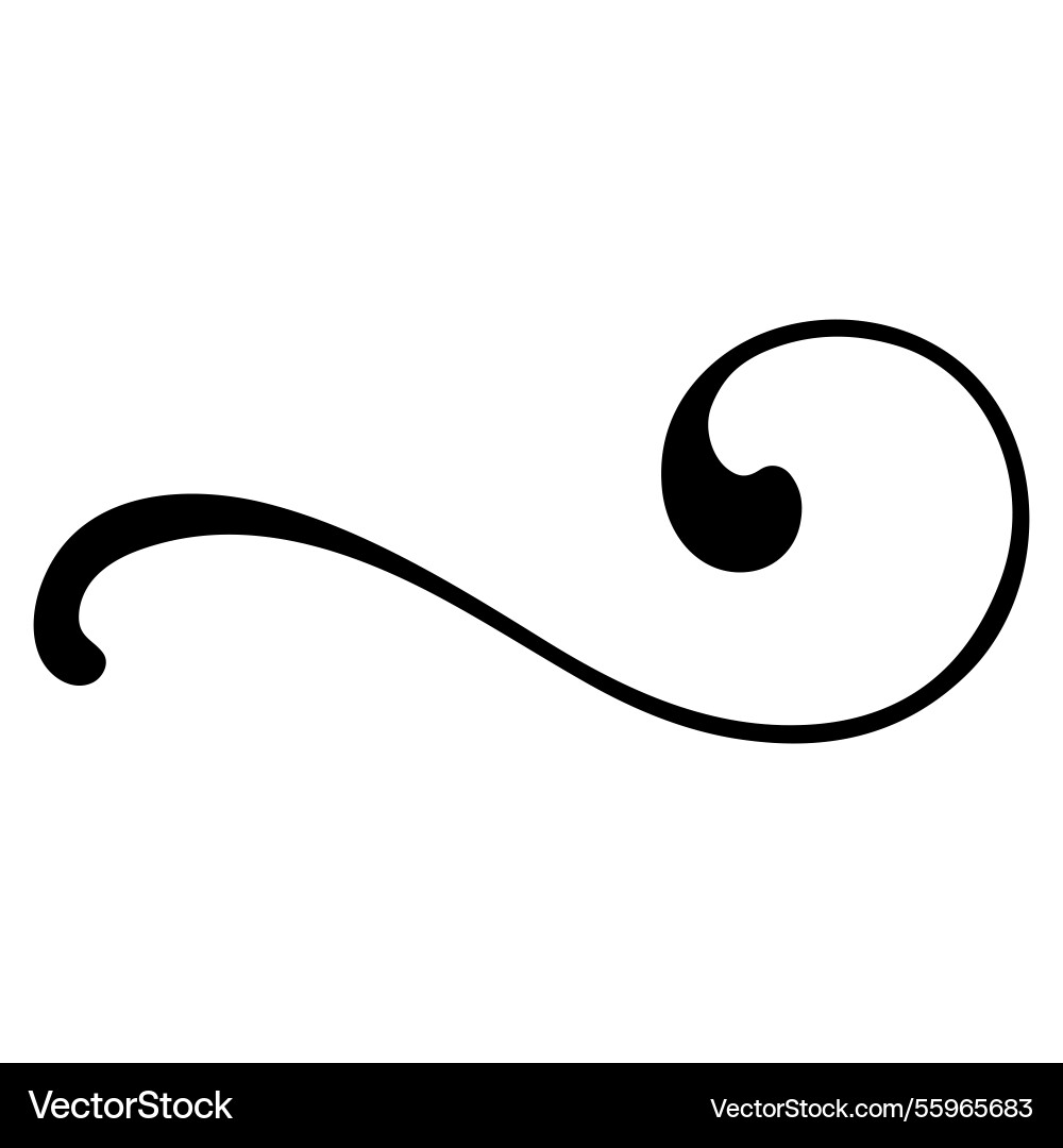 Elegant curved swirl decorative element curved Vector Image