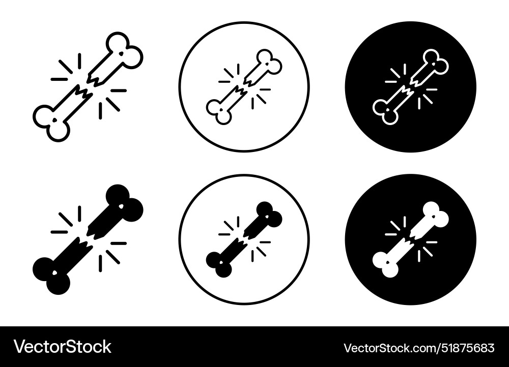 Fracture icon outline flat Royalty Free Vector Image