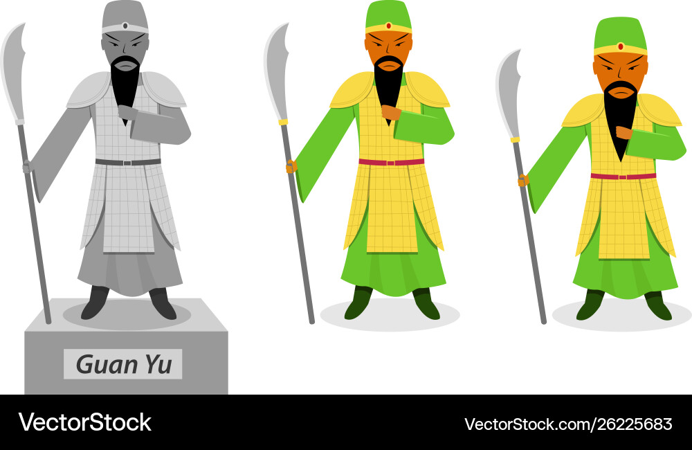 Guan yu - chinese warrior isolated on white Vector Image