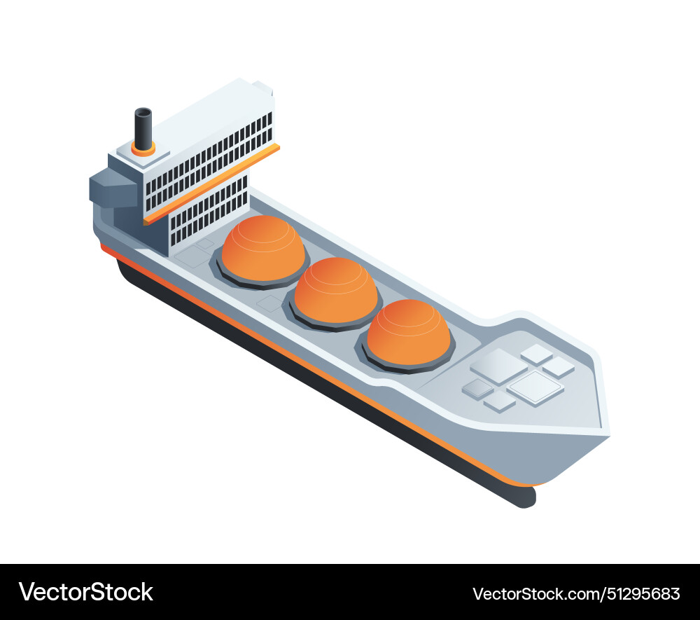 Isometric of a cargo ship Royalty Free Vector Image