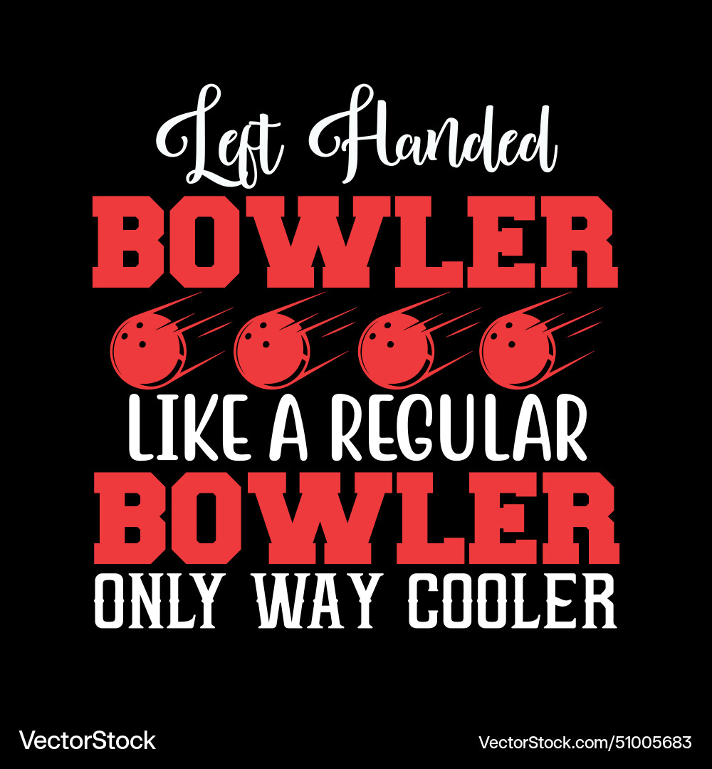 Left handed bowler lefty bowling player Royalty Free Vector