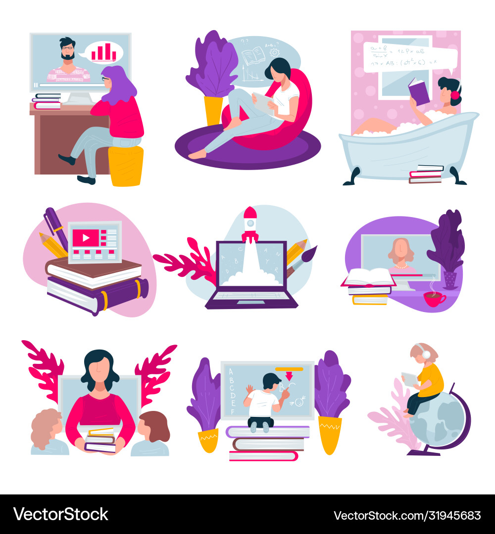 Online Learning & Education Royalty Free Vector Image