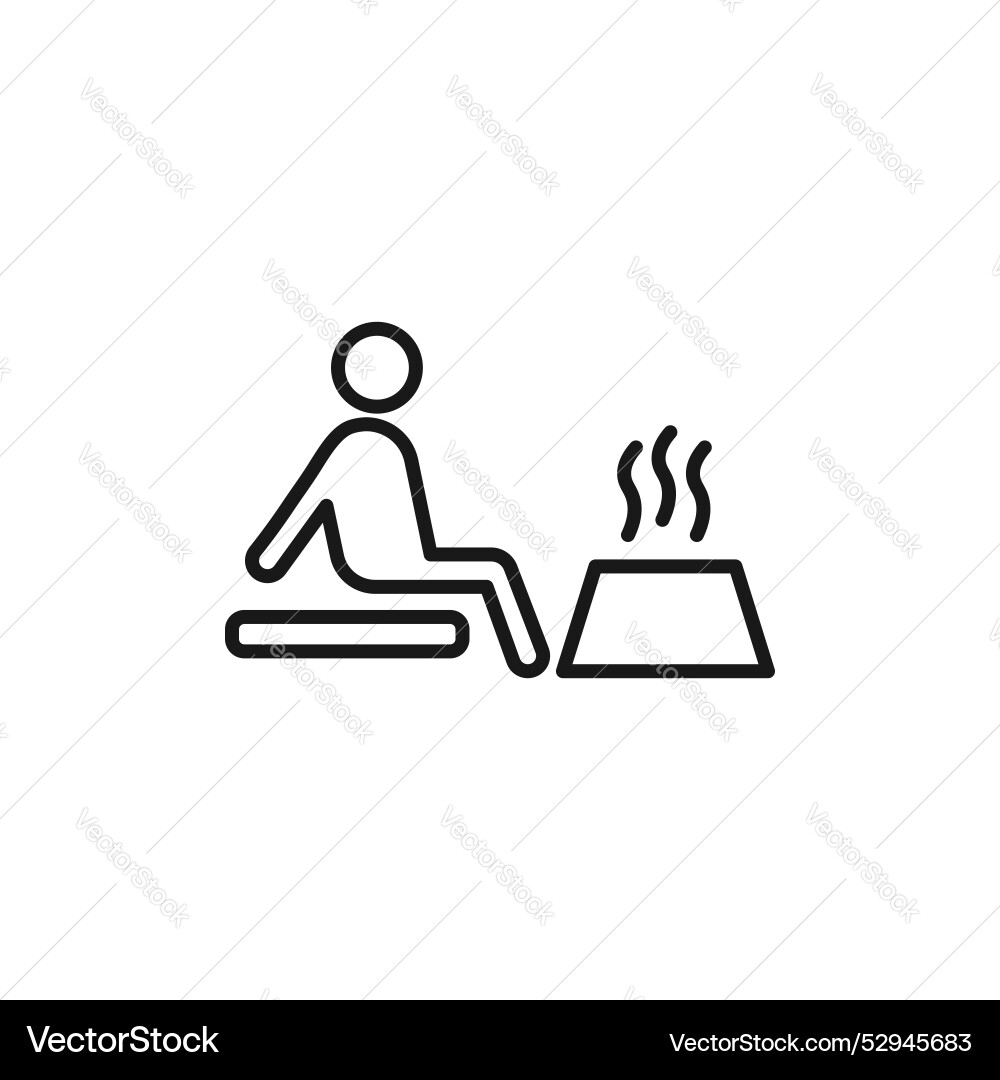 Sauna line icon isolated on white background Vector Image