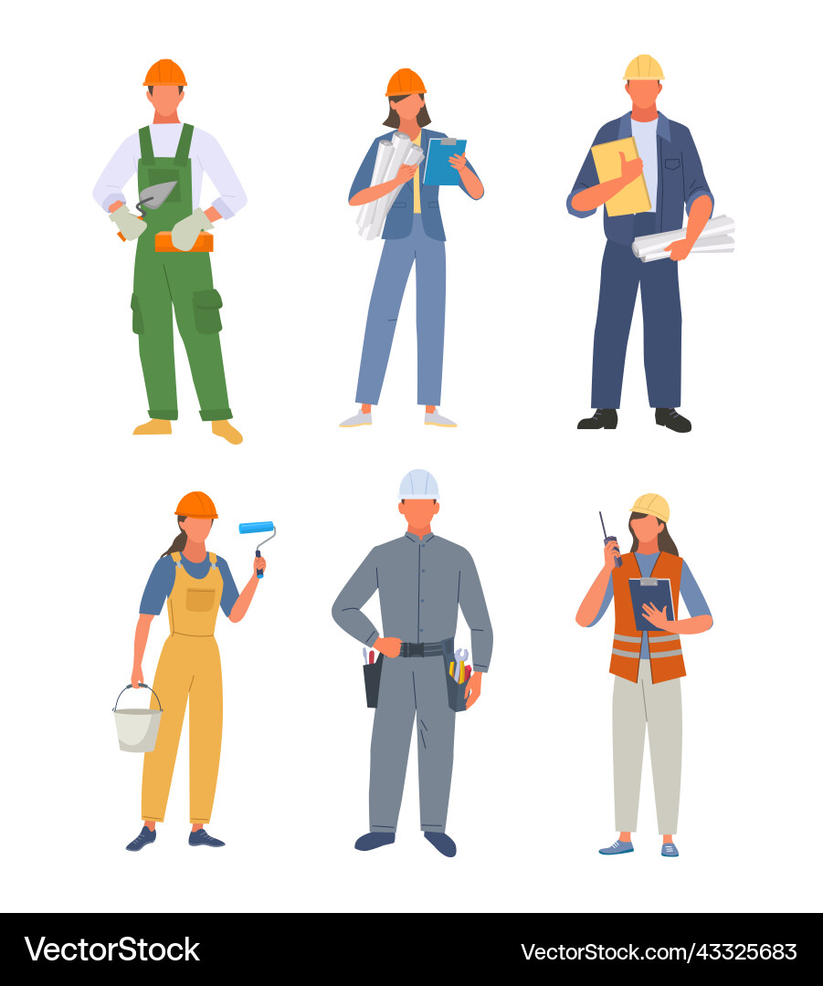 Workers people of different industrial Royalty Free Vector