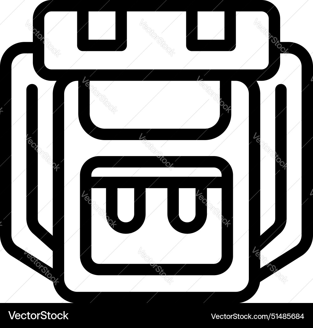 Black and white line art backpack Royalty Free Vector Image