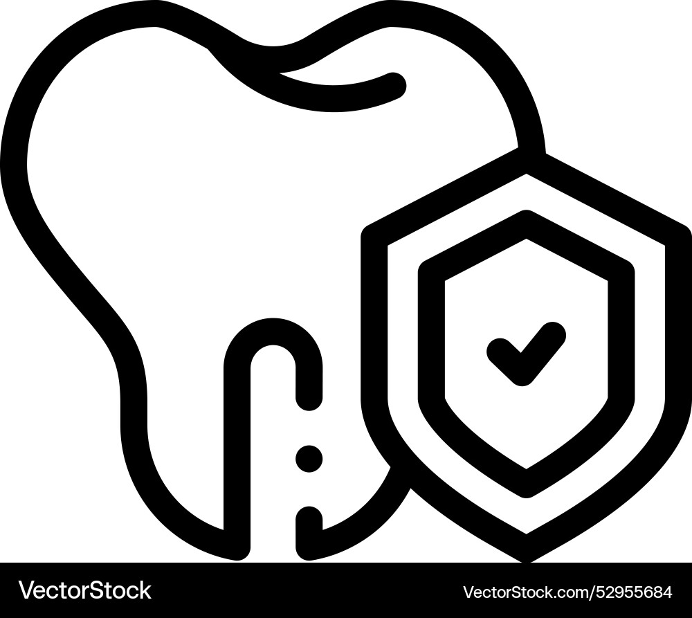 Dental insurance icon thin linear style design Vector Image