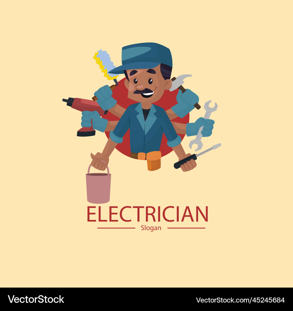 Electrician mascot logo Royalty Free Vector Image