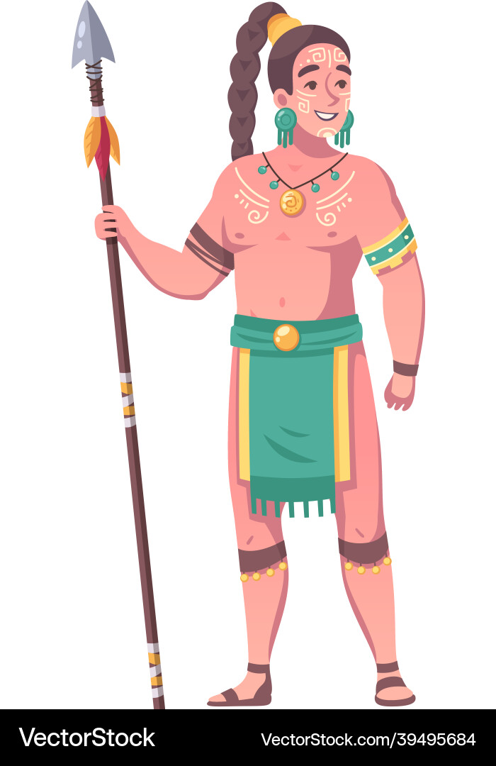 Maya warrior Royalty Free Vector Image - VectorStock