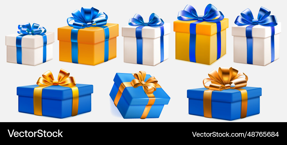 Set of colored gift boxes Royalty Free Vector Image