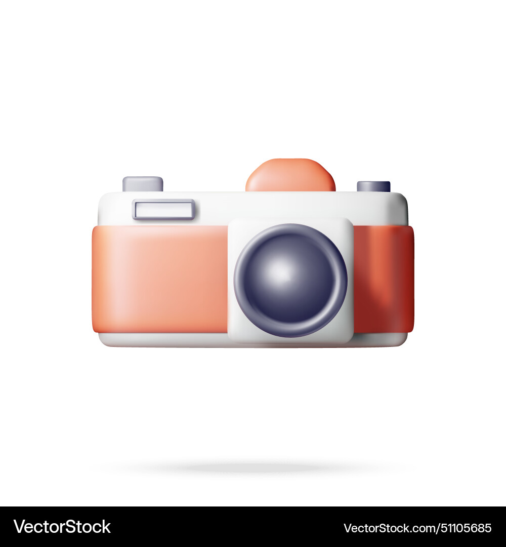 3d vintage camera isolated on white Royalty Free Vector