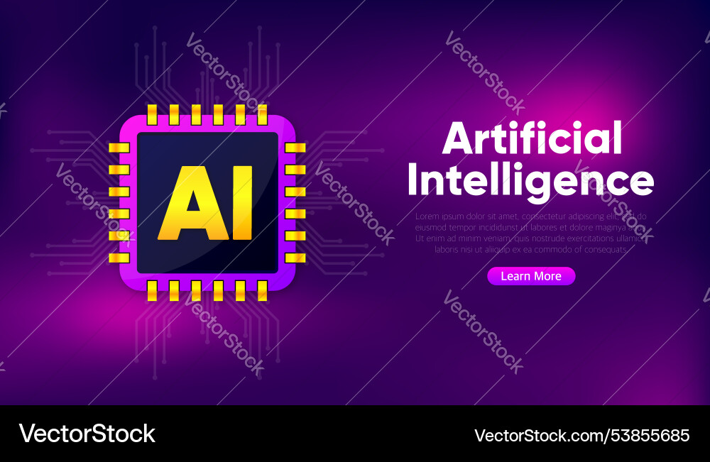 Artificial intelligence ai microchip electronic Vector Image