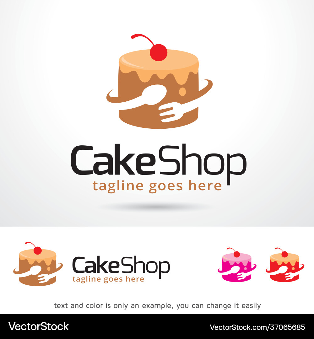 Cake shop logo template Royalty Free Vector Image