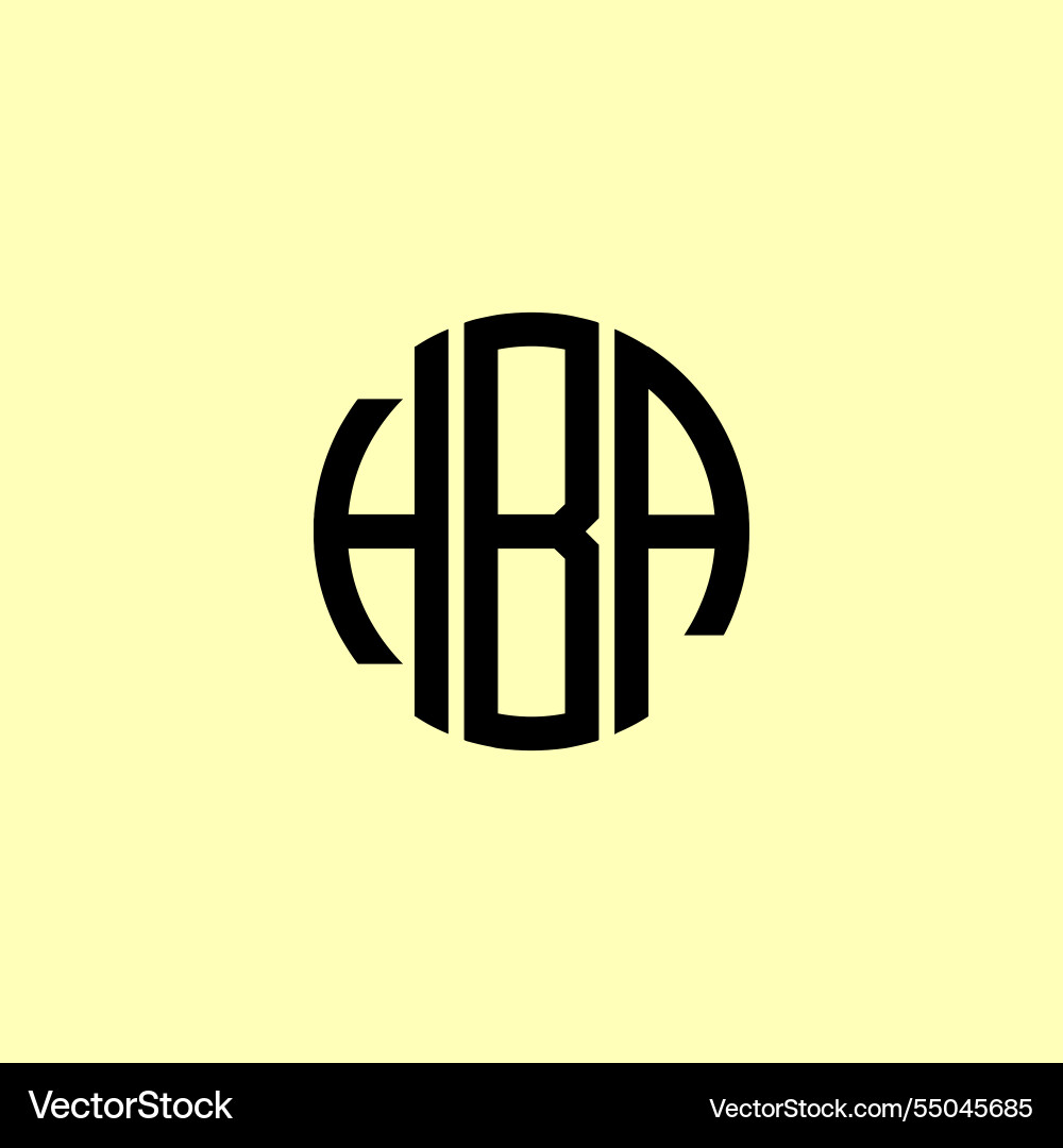 Creative rounded initial letters hba logo Vector Image