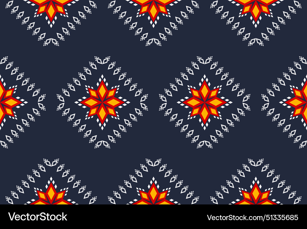 Geometric ethnic flower seamless pattern Vector Image
